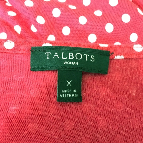 Talbots | Tops | Talbots Knit Top Sz X Red White Polka Dot J772 | Poshmark